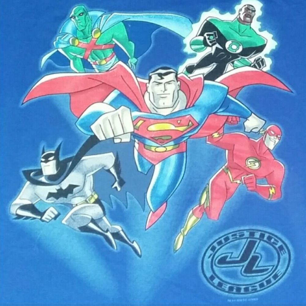 2002 Justice League Comic Shirt Batman Superman Dc - Gem